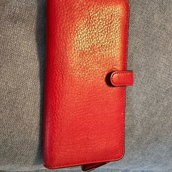 Coach | Accessories | Coach Red Leather Skinny Wallet | Poshmark